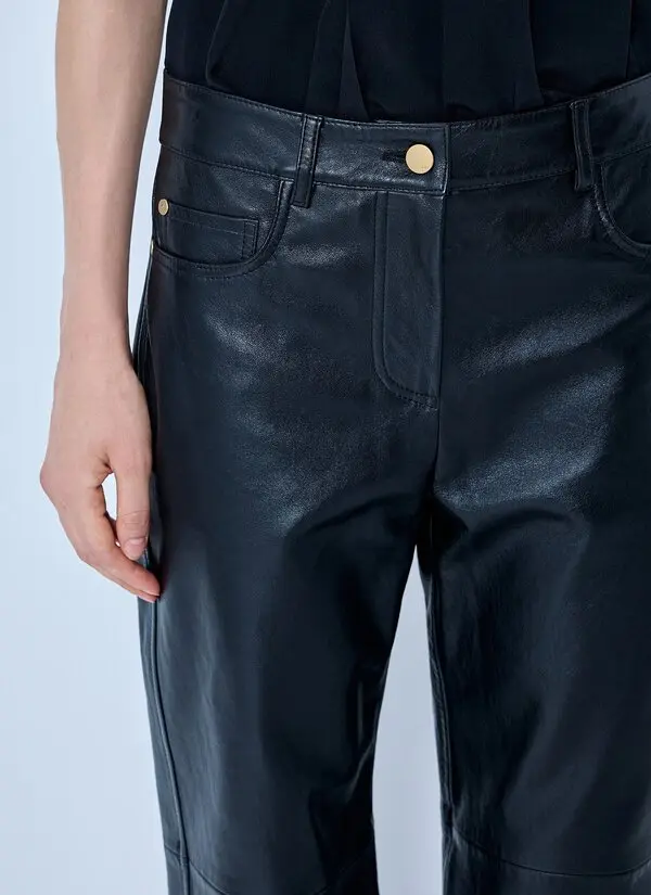 Max Mara Leather Straight-leg Trousers