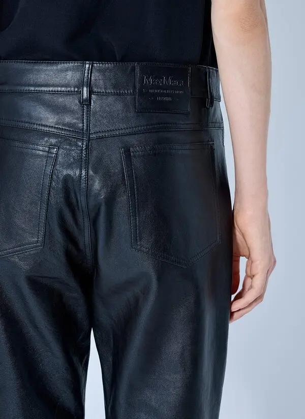 Max Mara Leather Straight-leg Trousers