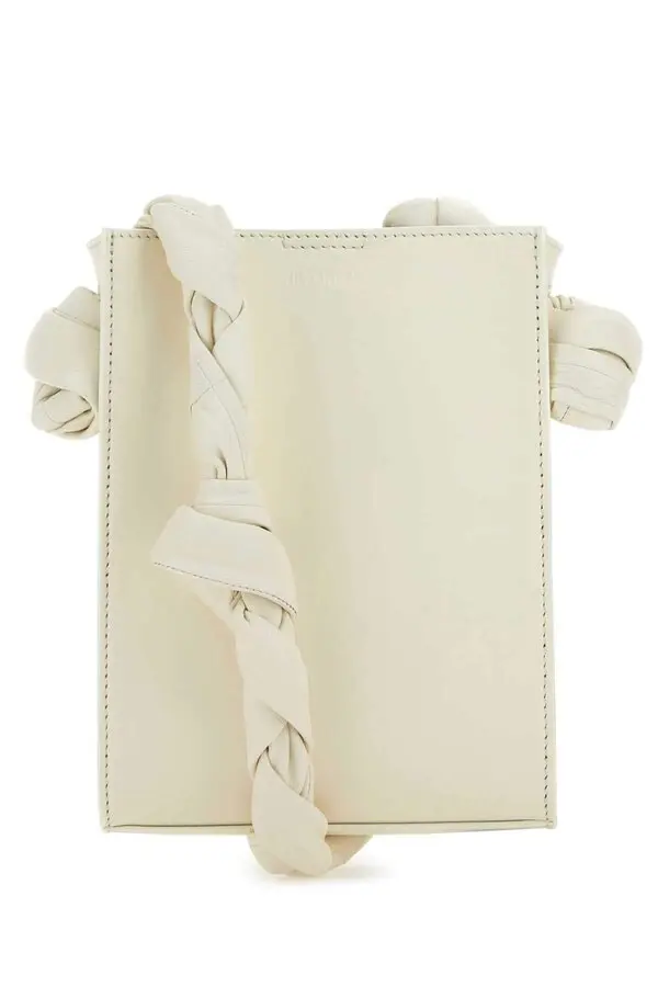 JIL SANDER Ivory Leather Tangle Shoulder Bag