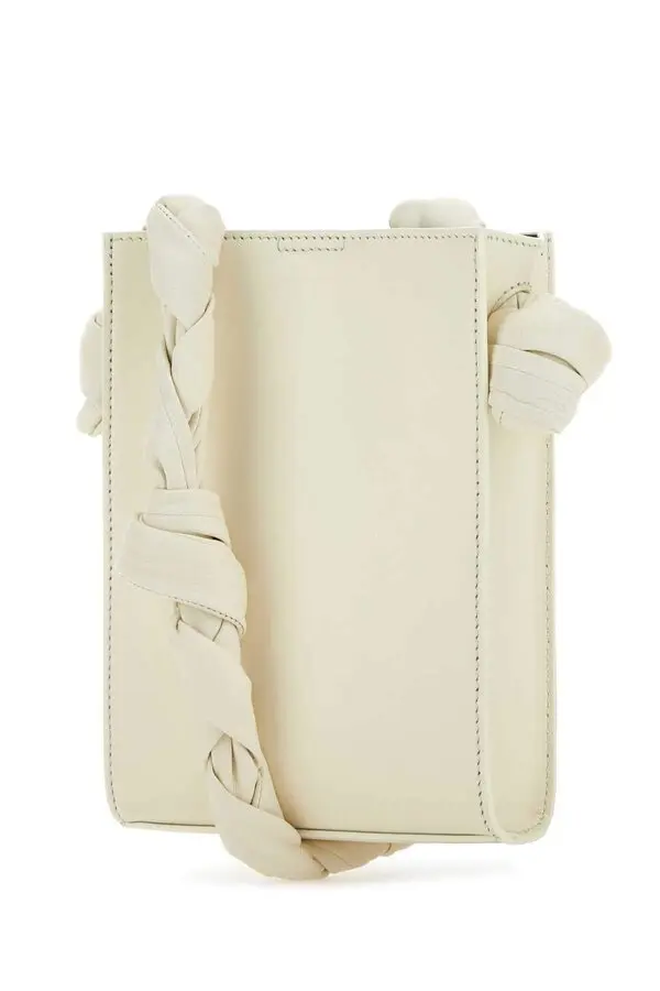 JIL SANDER Ivory Leather Tangle Shoulder Bag