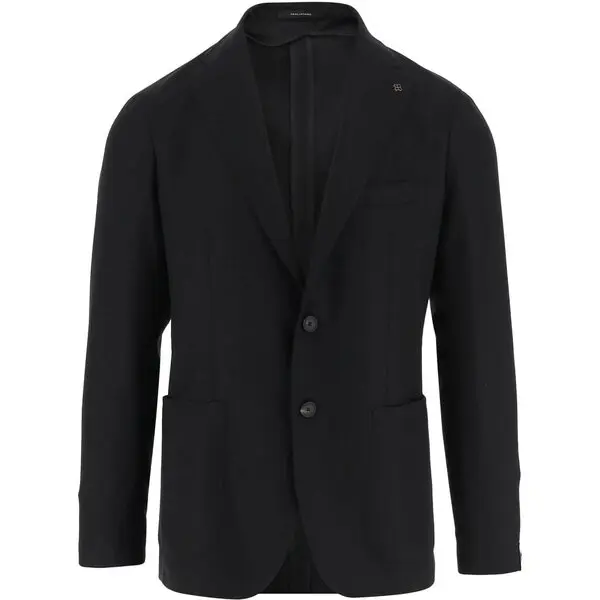 Tagliatore Classic Single Breasted Wool Blend Blazer - Black