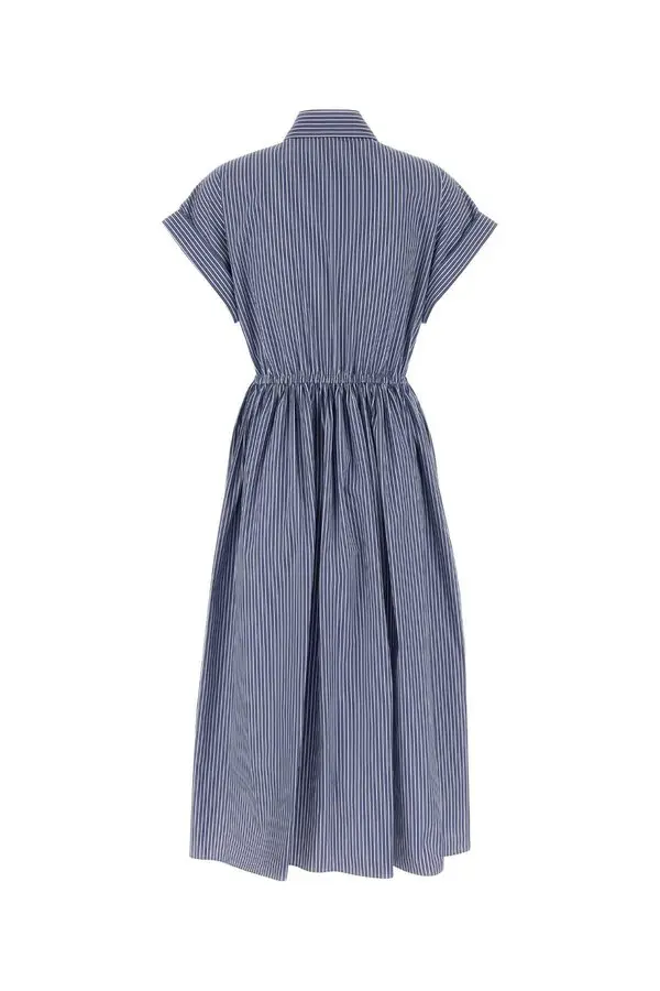 Miu Miu Embroidered Poplin Shirt Dress - Multicolor