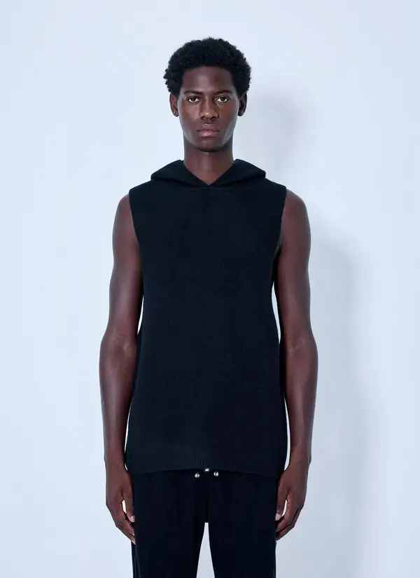 Rick Owens Hooded Tank Top - Black