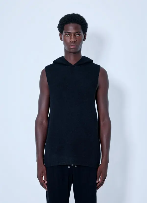 Rick Owens Hooded Tank Top - Black