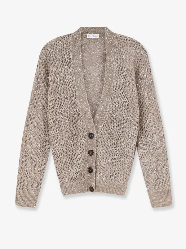 Brunello Cucinelli Mohair Blend Cardigan - Brown