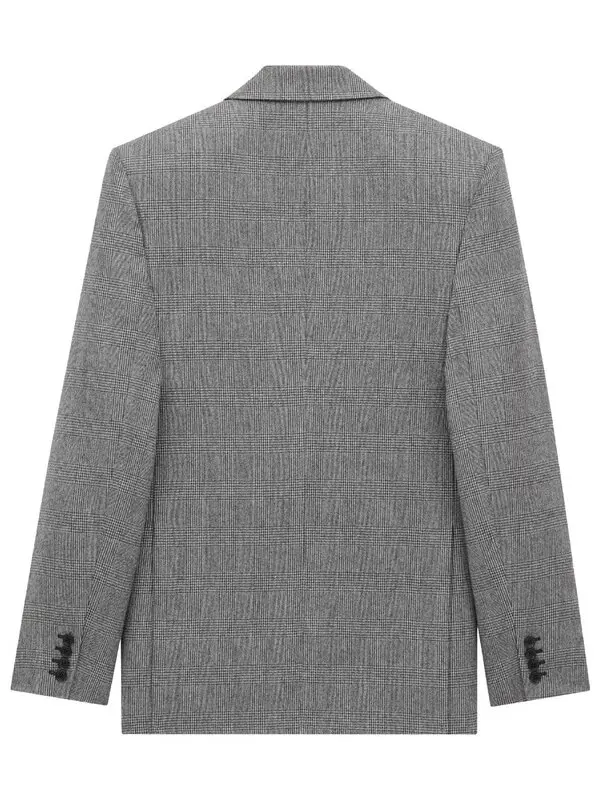 Saint Laurent Prince Of Wales Wool Flannel Jacket