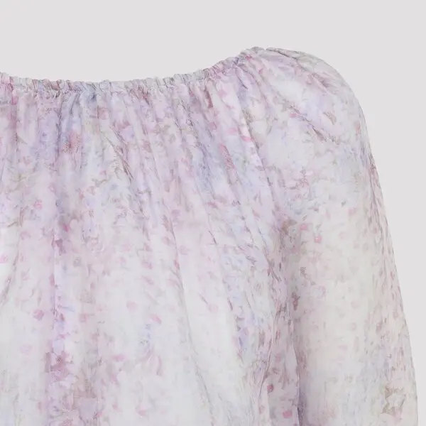 Alberta Ferretti Printed Organza Blouse - Multicolor