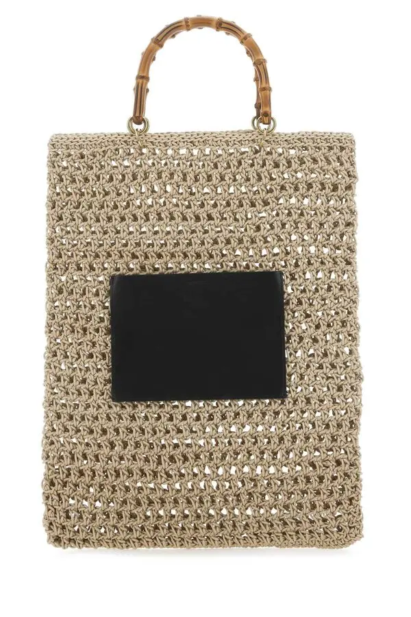 JIL SANDER Beige Rope Medium Shopping Bag