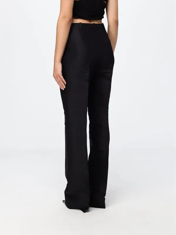 Gucci Slim Fit Flared Silk Trousers With Tailored Cut