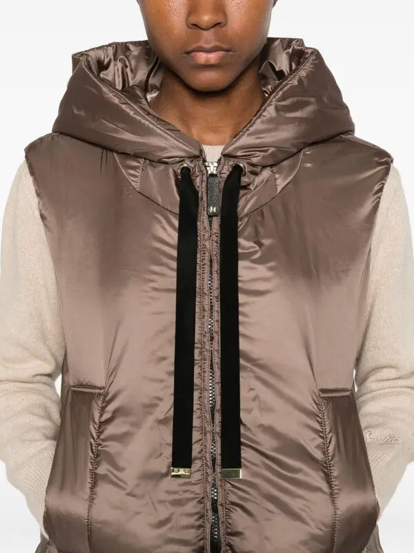 Max Mara Silk & Nylon Down Vest - Multicolor