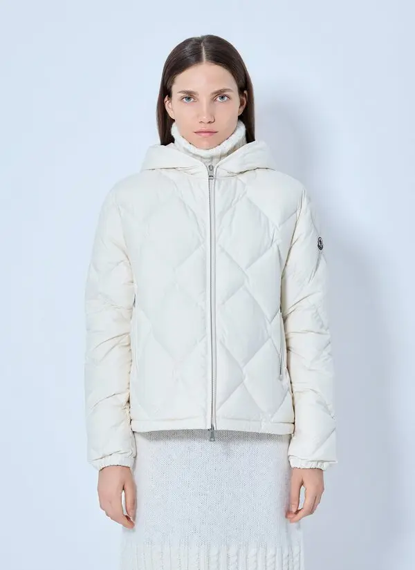 Moncler Arvouin Hooded Diamond-quilted Short Down Jacket - Multicolor