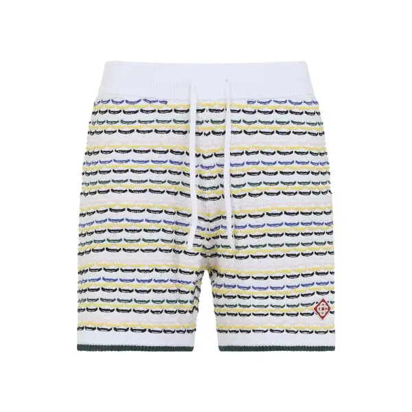 Casablanca Crocheted Cotton Bermuda Shorts - Multicolor