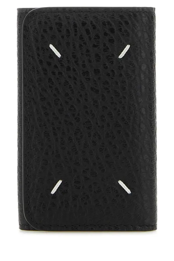 MAISON MARGIELA Leather Four Stitches Keyring Case - Black