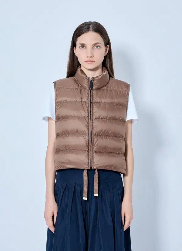 Max Mara Quilted Puffer Gilet - Brown