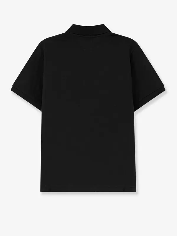 Saint Laurent Pique Cotton Polo Shirt With Cassandre Embroidery - Multicolor