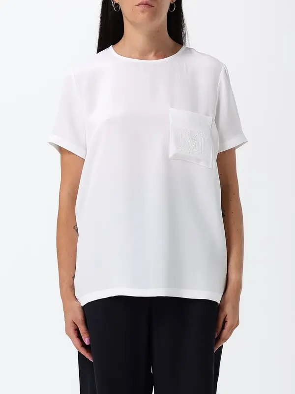 Max Mara Short-sleeved Silk Blouse - White