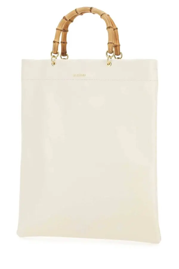 JIL SANDER Leather Medium Shopping Bag - White