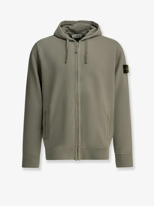 Stone Island Organic Cotton Sweatshirt With Lateral Logo Patch