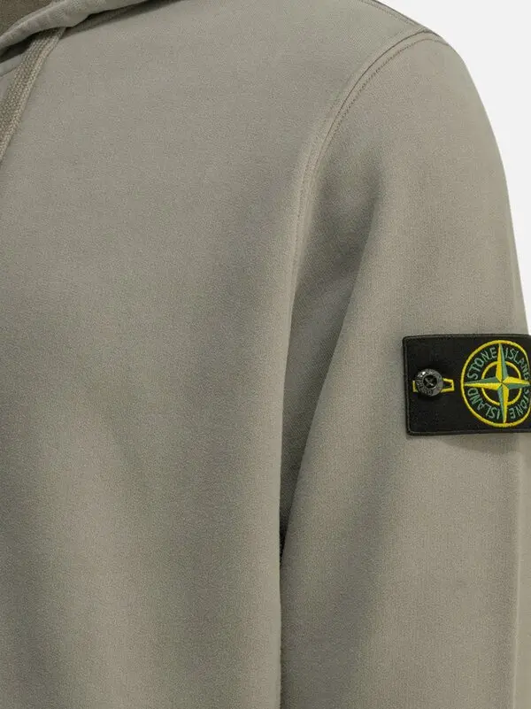 Stone Island Organic Cotton Sweatshirt With Lateral Logo Patch