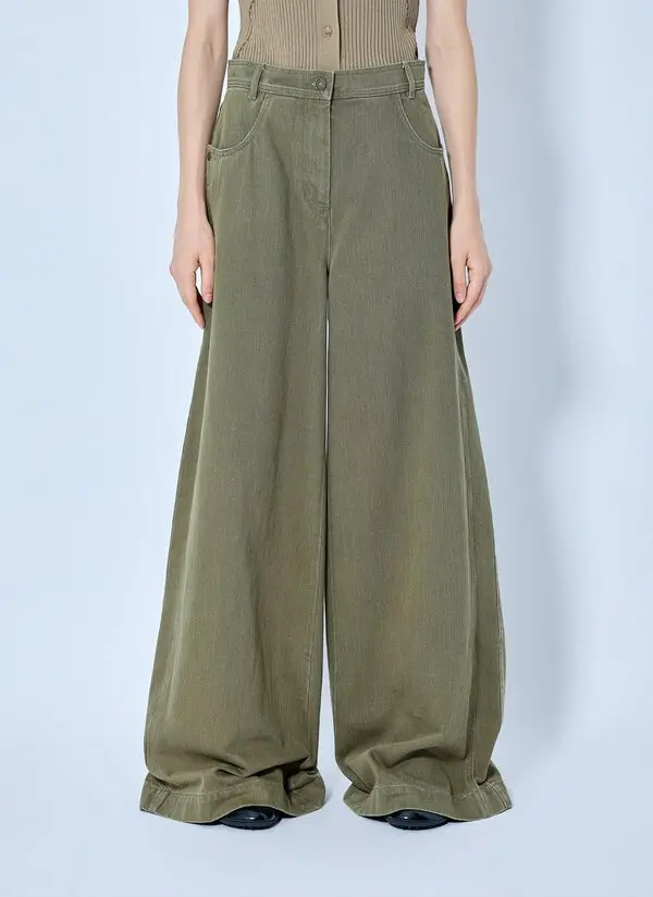 Max Mara Wide-leg Trousers - Green