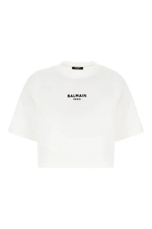 Balmain Logo Print Short Sleeve T-shirt - Multicolor