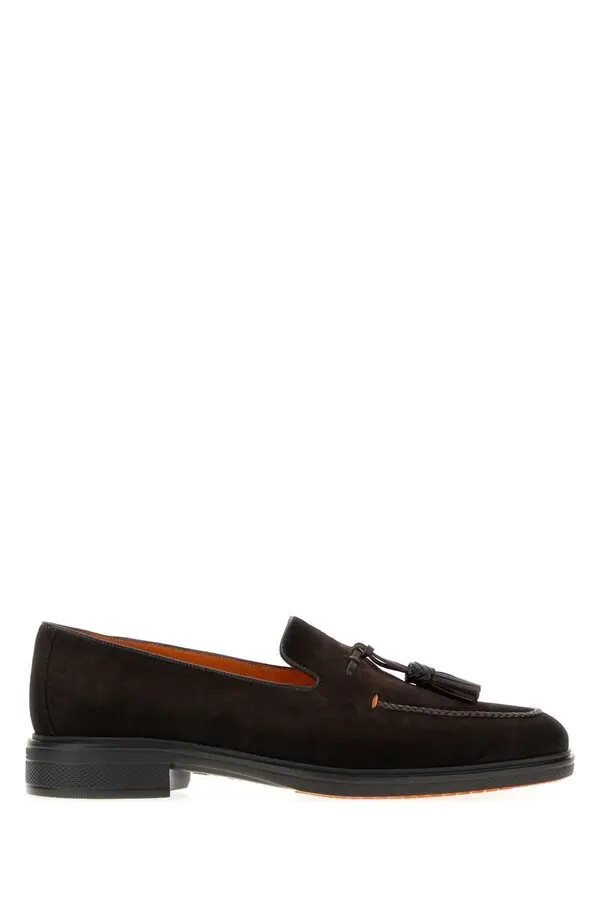 Santoni Suede Loafers - Brown