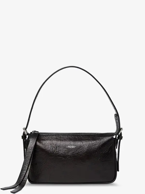 Fendi Zip Top Small Vintage-effect Leather Shoulder Bag - Multicolor