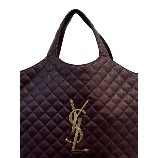 Saint Laurent Quilted Lambskin Shoulder Bag - Purple