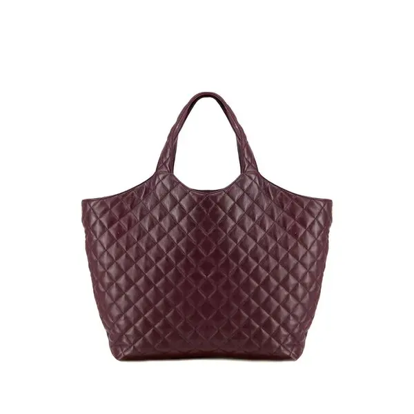 Saint Laurent Quilted Lambskin Shoulder Bag - Purple