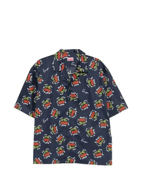 Kenzo Short-sleeved Shirt With Cherry Print