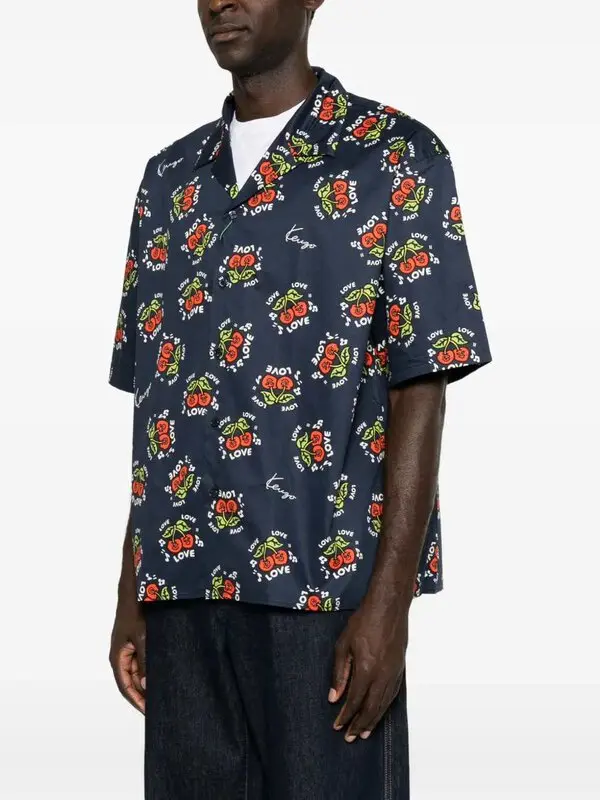 Kenzo Short-sleeved Shirt With Cherry Print