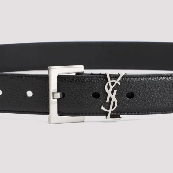 Saint Laurent Grained Calf Leather Belt