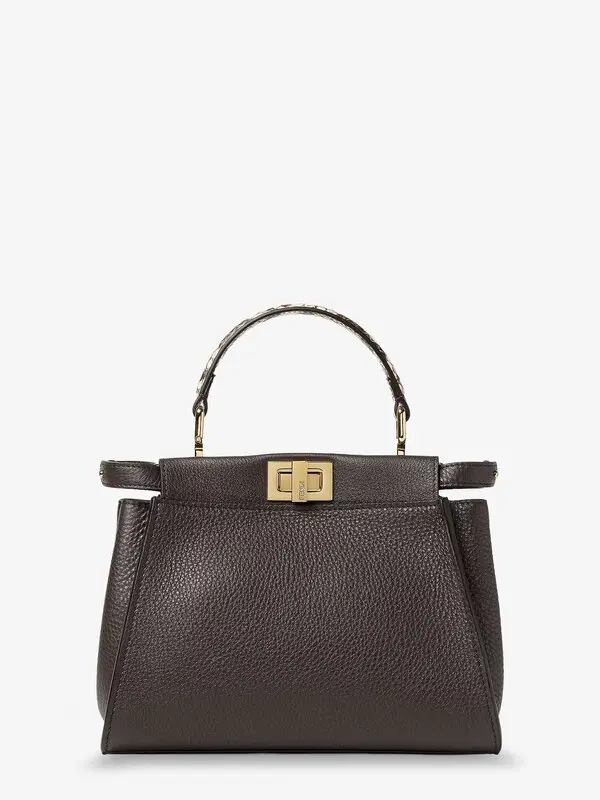 Fendi Peekaboo Mini Hammered Leather Handbag