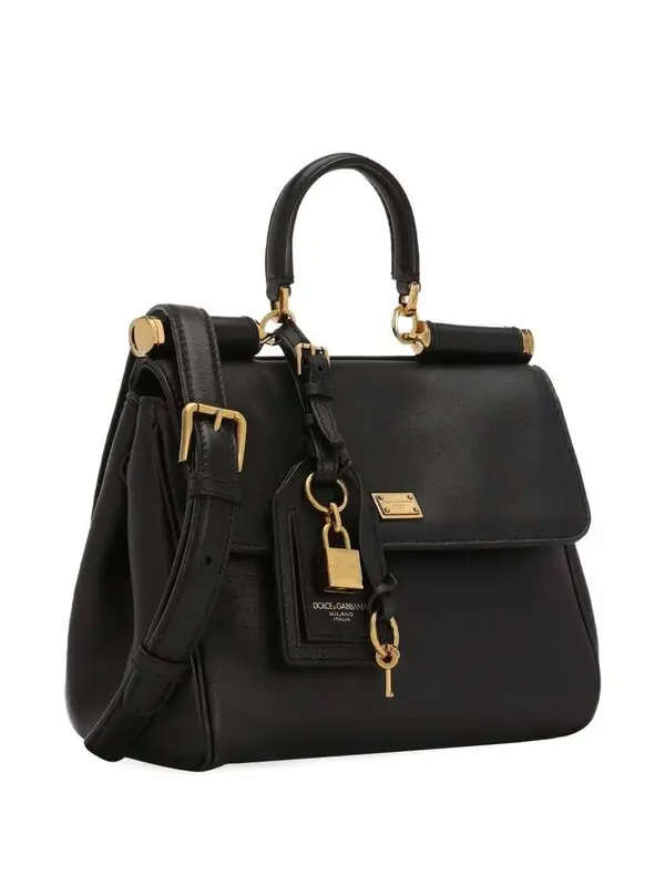 Dolce & Gabbana My Sicily Medium Leather Handbag With Padlock