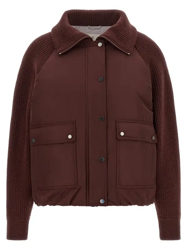 Brunello Cucinelli Shiny Zipper Pull' Down Jacket - Multicolor