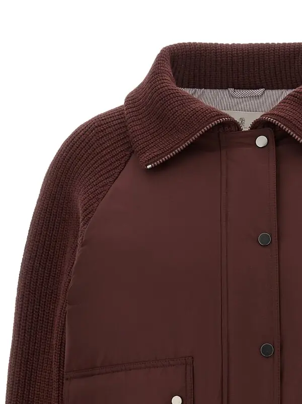 Brunello Cucinelli Shiny Zipper Pull' Down Jacket