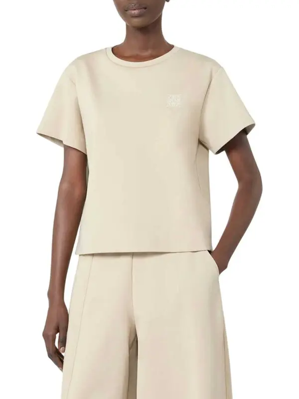 Max Mara Short-sleeved T-shirt With A Slightly Boxy Silhouette - Multicolor