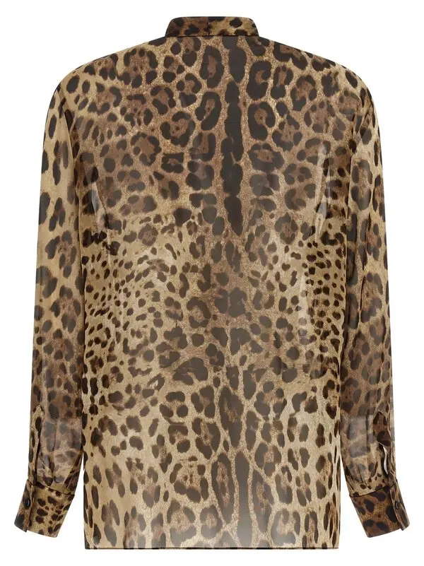 Dolce & Gabbana Leo Silk Georgette Shirt - Brown