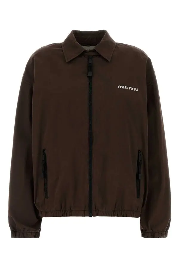 Miu Miu Gabardine Jacket - Brown