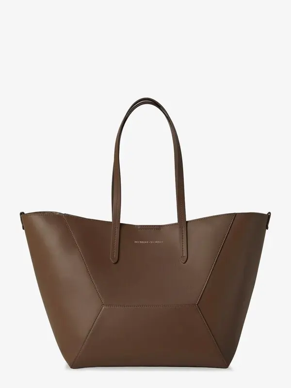 Brunello Cucinelli Bc Duo Hammered Leather Handbag