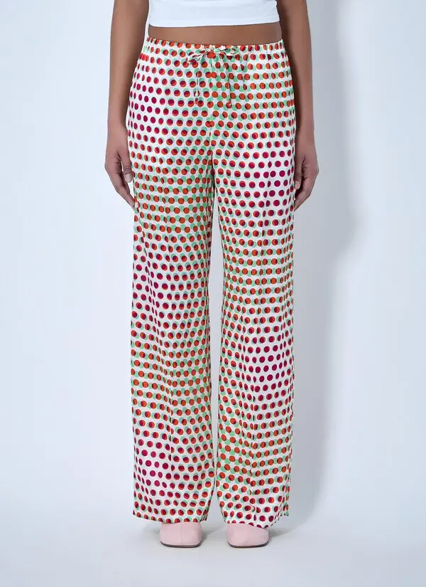 Dries Van Noten Wide-leg Patterned Silk Trousers - Red