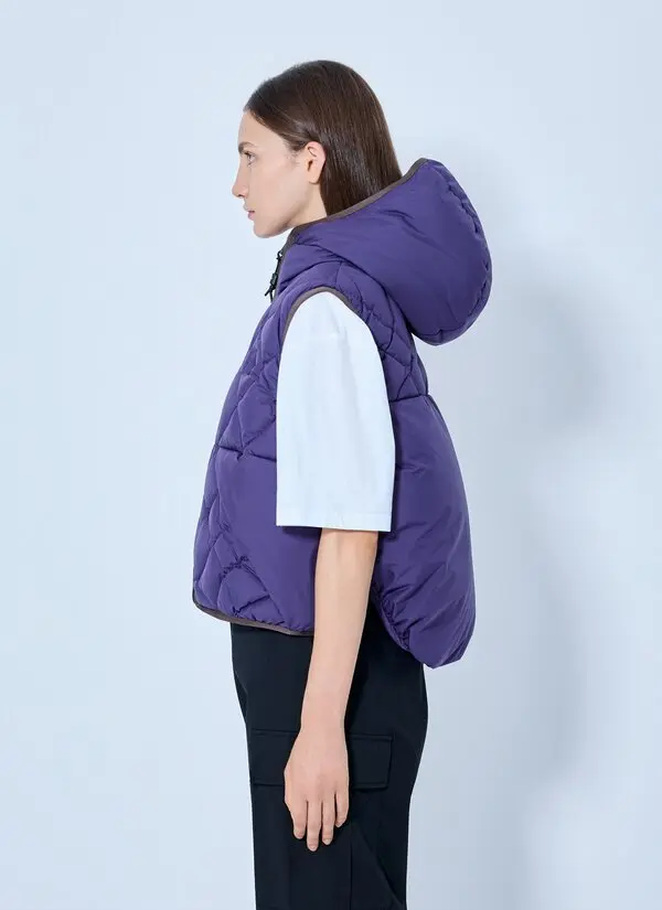 Moncler Arinella Hooded Down Gilet - Purple