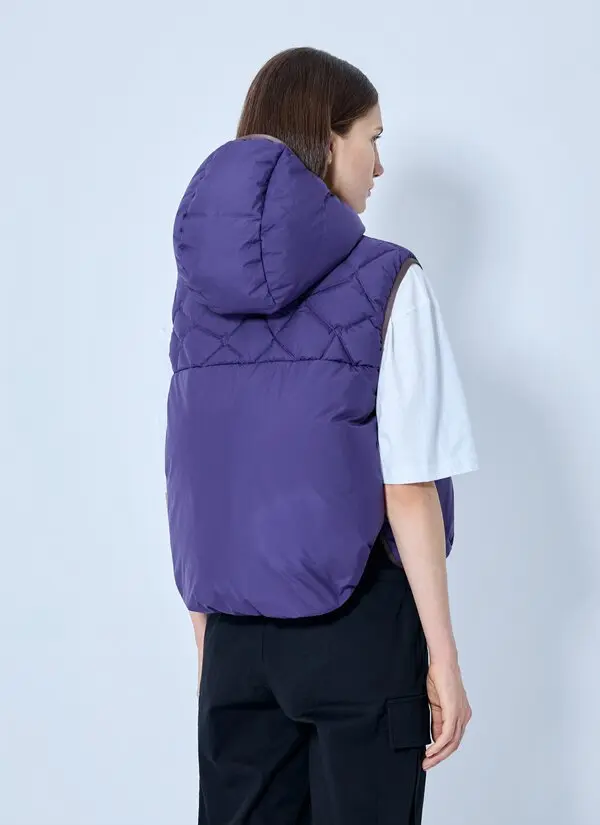 Moncler Arinella Hooded Down Gilet - Purple