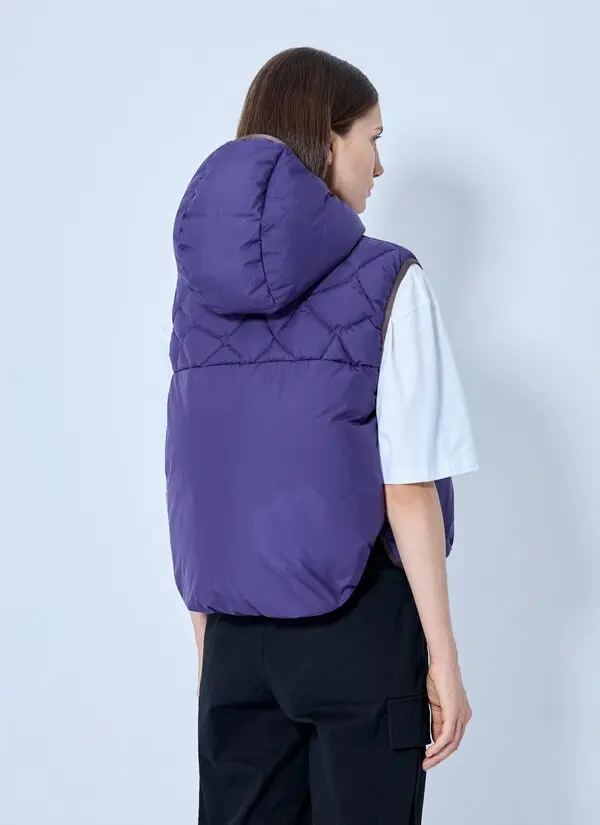 Moncler Arinella Hooded Down Gilet - Purple