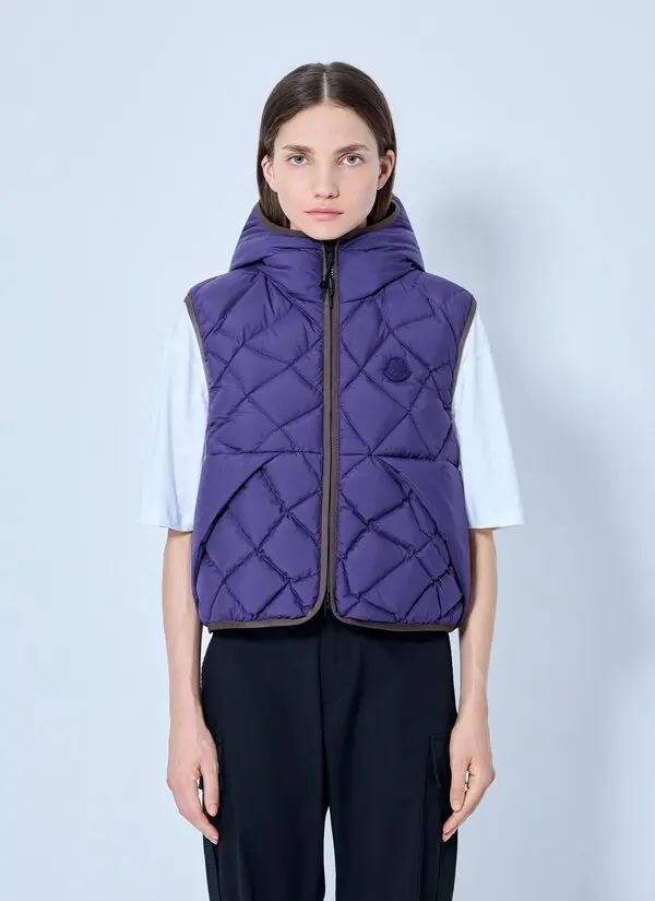 Moncler Arinella Hooded Down Gilet - Purple