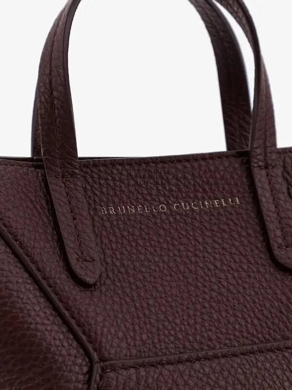 Brunello Cucinelli Leather Crossbody Bag - Red