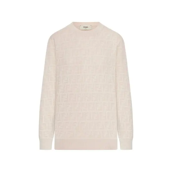 Fendi Neutrals Knitwear Jumpers - Cream