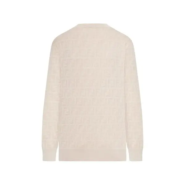 Fendi Neutral Knitwear Jumper - Cream