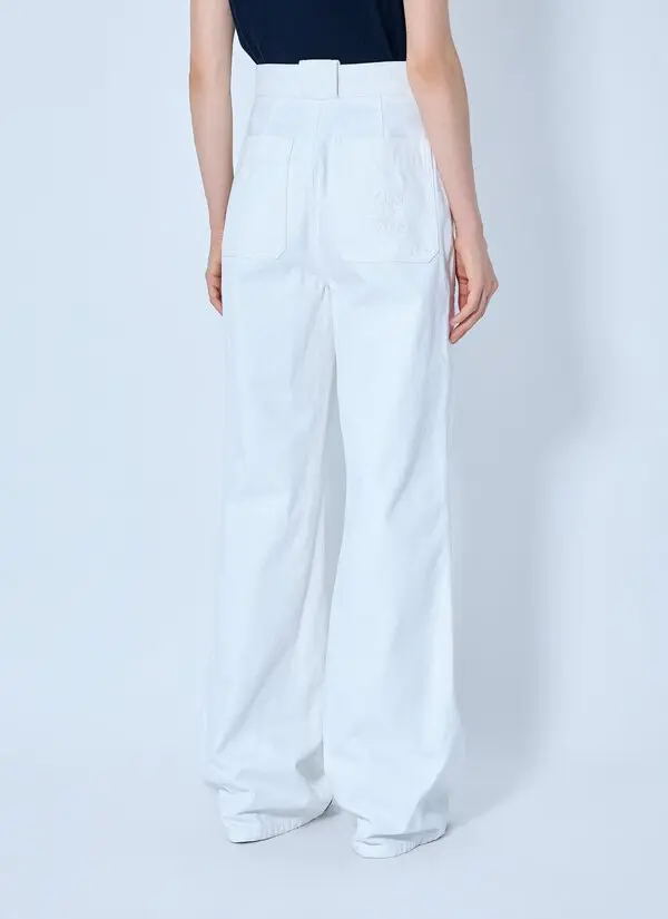 Max Mara Button-detail Trousers - White