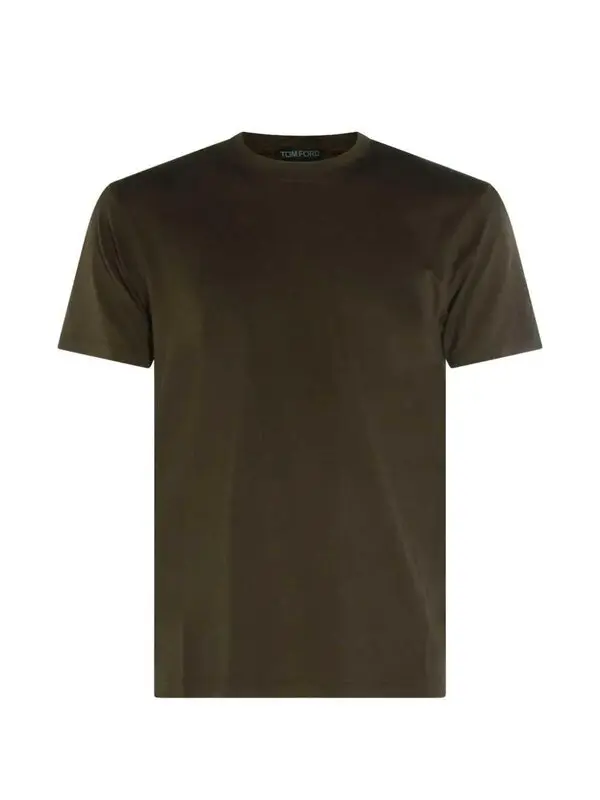 TOM FORD Embroidered Logo Crew-neck T-shirt - Brown